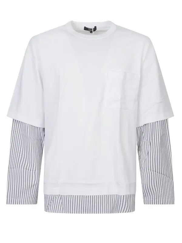 Comme Des Garçons Striped-sleeve T-shirt