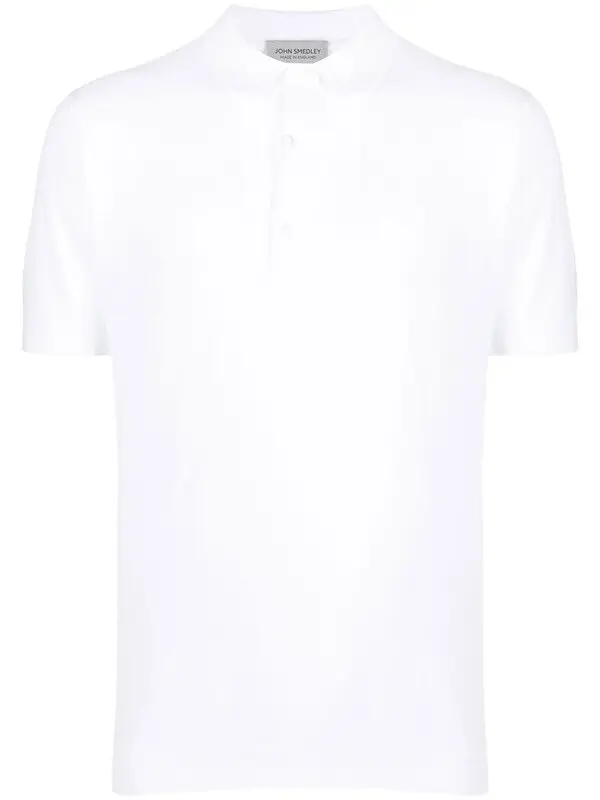 John Smedley Short Sleeve Knit Polo Shirt - White