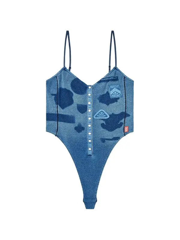 DIESEL® Slim Fit Spaghetti Strap Top With Snap Front - Blu