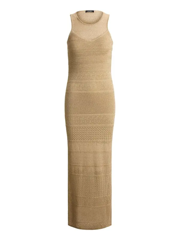 Ralph Lauren Sleeveless Open-knit Maxi Dress - Brown