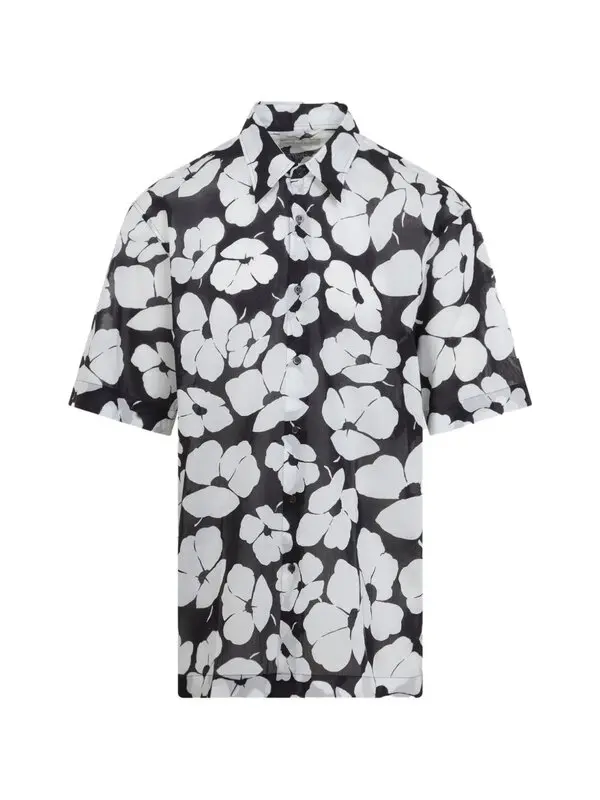 Dries Van Noten Floral Print Short-sleeve Button-up Shirt