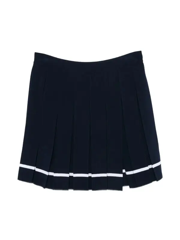 Iceberg Pleated Mini Skirt With Contrast Piping - Navy