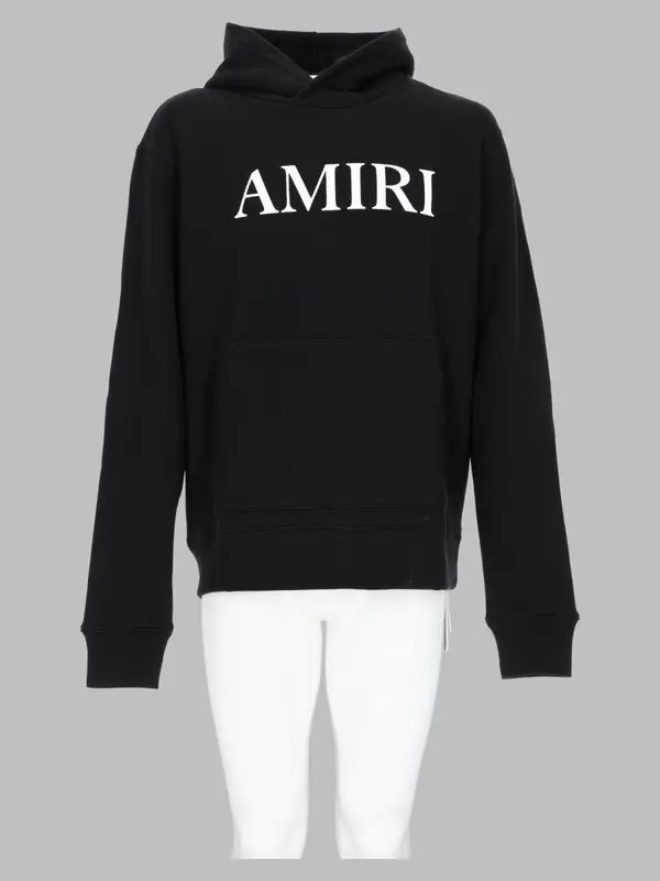Amiri Cotton Hooded Sweatshirt With Logo - Black