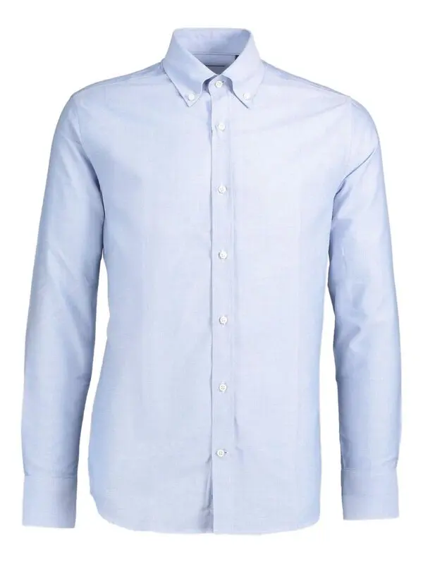 DEPERLU Stylish Long Sleeve Button-up Shirt For - Light Blue