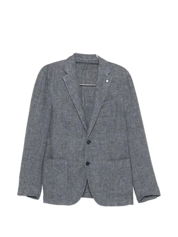 LUIGI BIANCHI Notched Button Closure Single-pocket Jacket - Navy