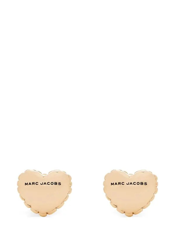Marc Jacobs Heart Balloon Earrings In Brass - Gold