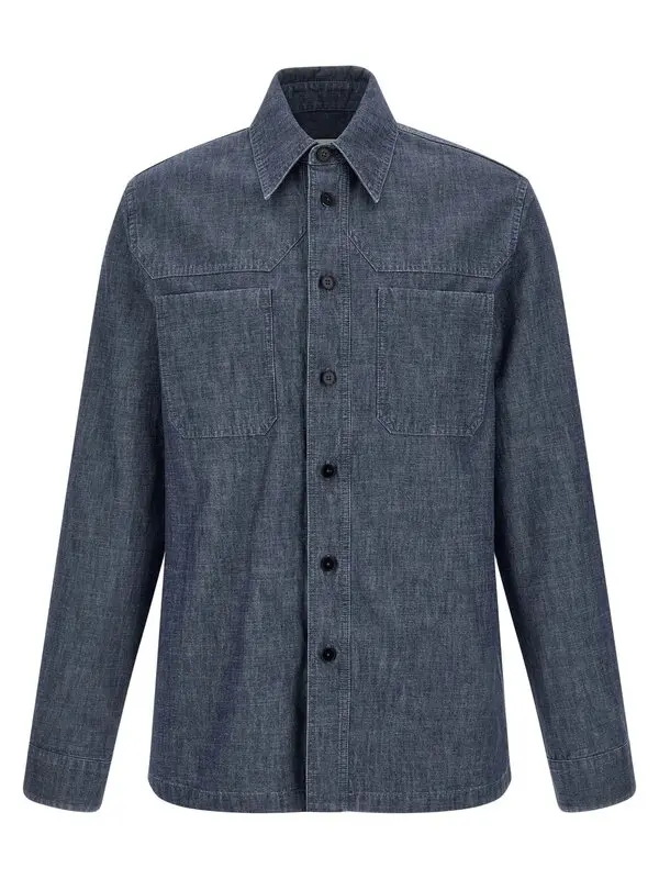 JIL SANDER Sleek Cotton Long Sleeve Shirt For - Navy