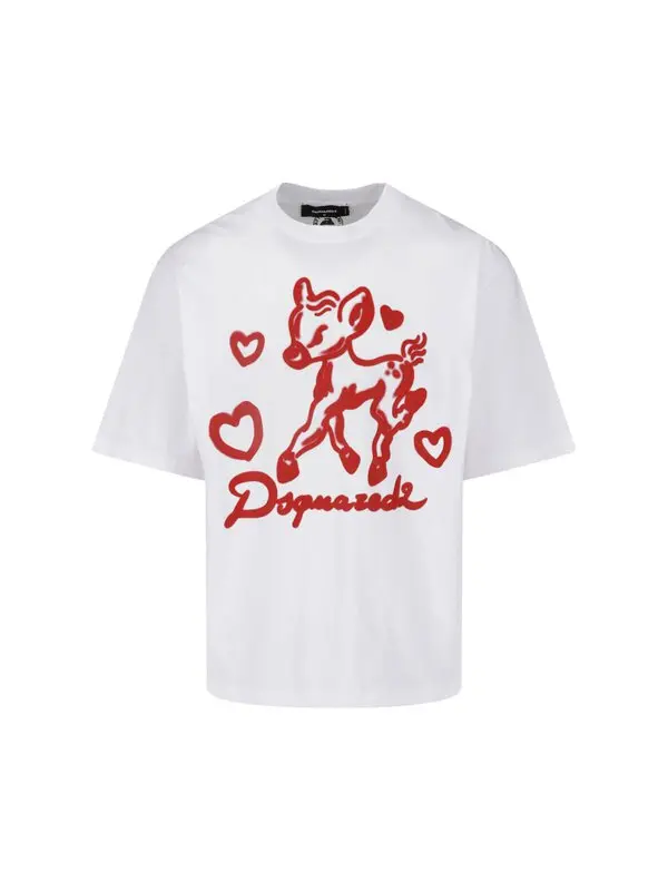 Dsquared2 100% Cotton Logo T-shirt - White