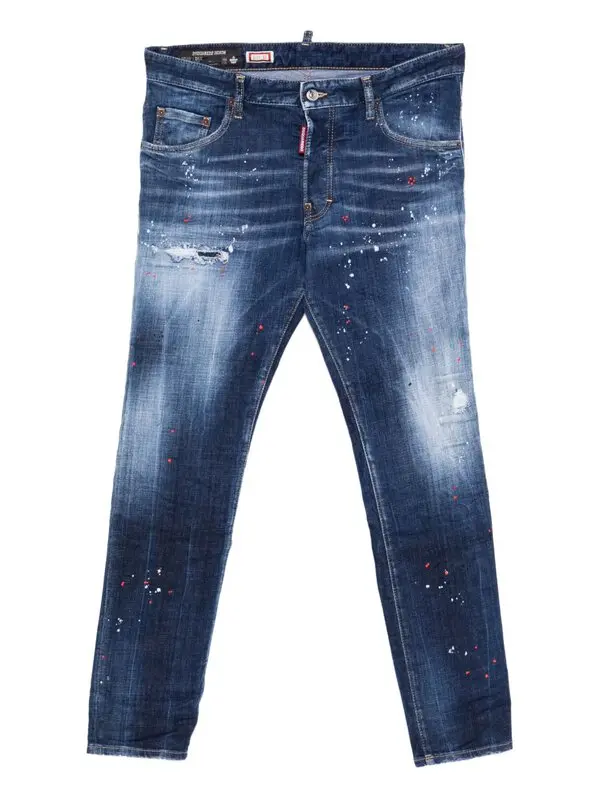 Dsquared2 Distressed Effect Five-pocket Jeans With Logo Tag