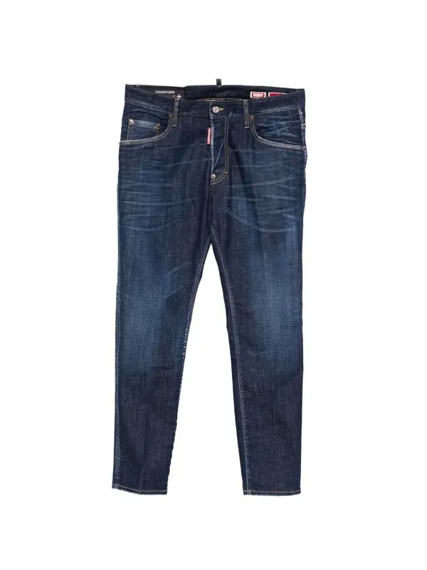 Dsquared2 Front Button Fastening Jeans With Belt Loops And Pockets - Navy