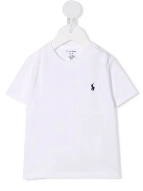 Ralph Lauren Signature Polo Pony Motif Mini Crew Neck T-shirt - White