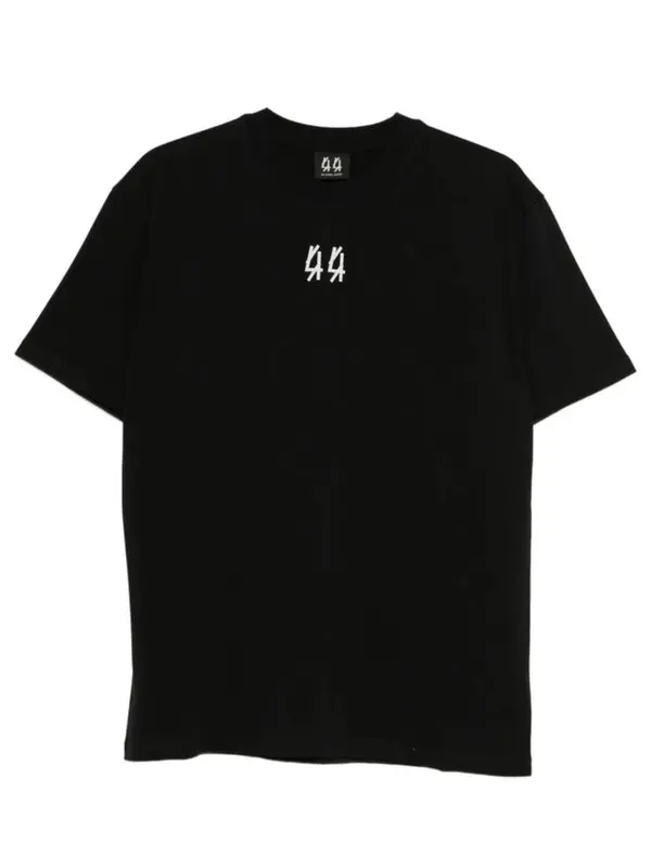 44 LABEL GROUP Graphic Print Crew Neck T-shirt Man's Short Sleeve Mini - Black