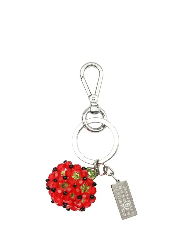 MAISON MARGIELA Beaded Strawberry Keychain - Red