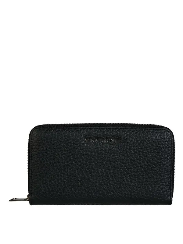 Orciani Soft Leather Zip-around Wallet For - Nero