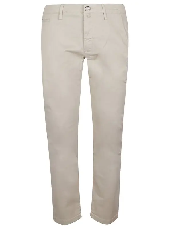 Jacob Cohen Straight Leg Trousers With Button Fastening - Beige