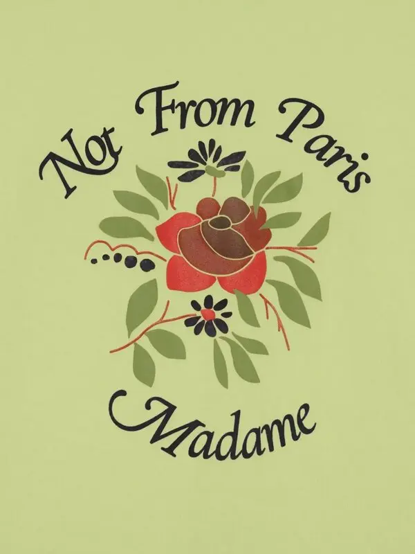 Drole De Monsieur Floral Print Short Sleeve Round Neck Graphic Tee - Green