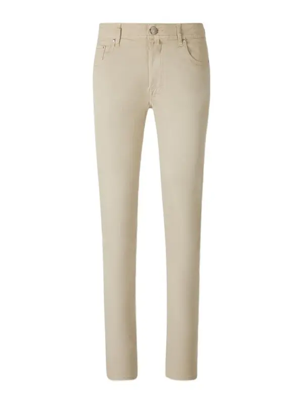 Jacob Cohen Light Five-pocket Jeans With Belt Loops - Beige
