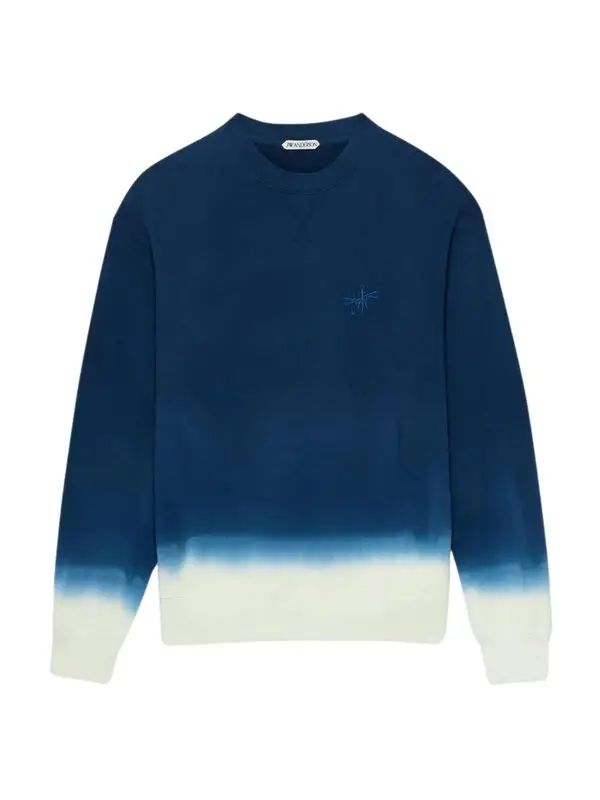 JW Anderson Crew Neck Tie-dye Cotton Sweater - Navy