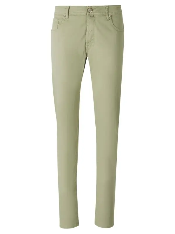 Jacob Cohen Slim Cut Jeans With Embroidered Logo - Green