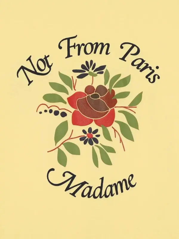 Drole De Monsieur Floral Print Round Neck Short Sleeve T-shirt Limited Edition - Yellow