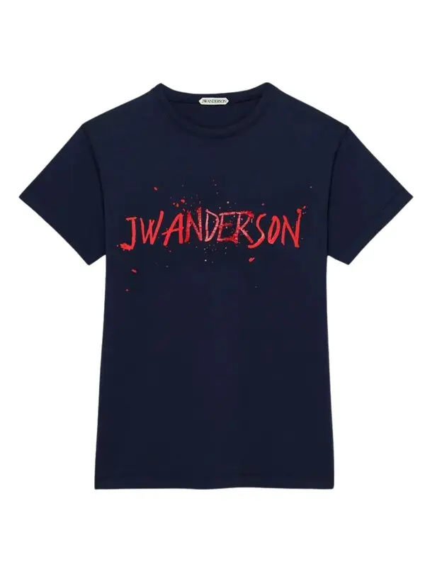JW Anderson Logo Print Short Sleeve T-shirt - Navy