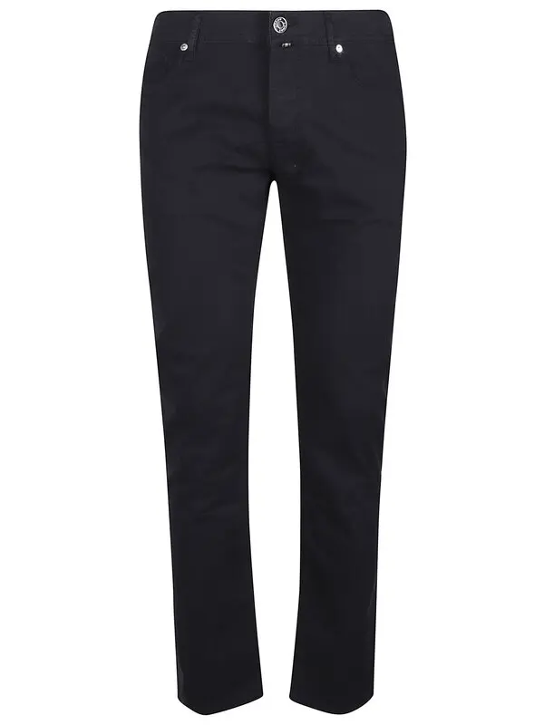 Jacob Cohen Classic Button-down Slim Fit Jeans With Five Pockets - Navy