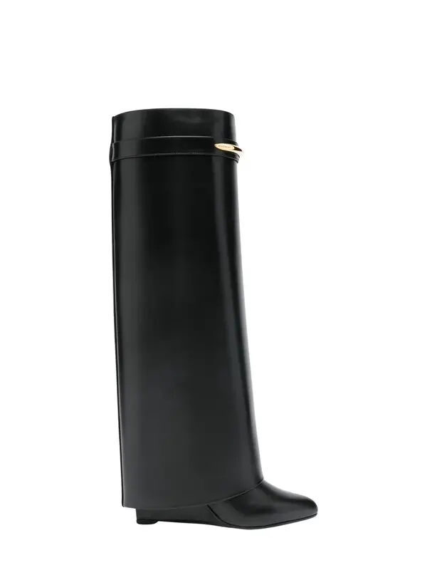 Givenchy Knee-high Metal Detail Wedge Boots - Black