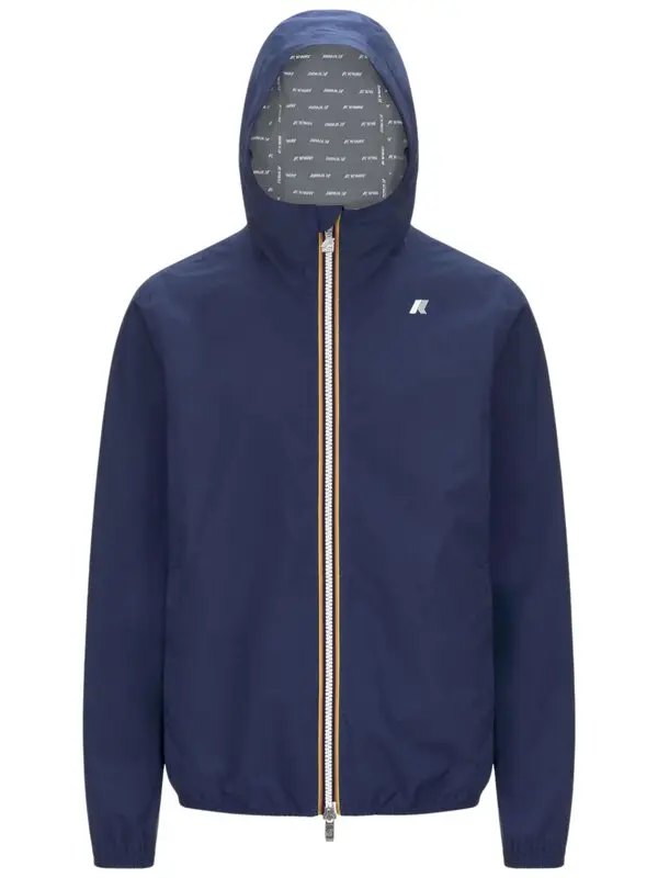 K-WAY Zip Fastening Long Sleeve Coat With Hood - Navy