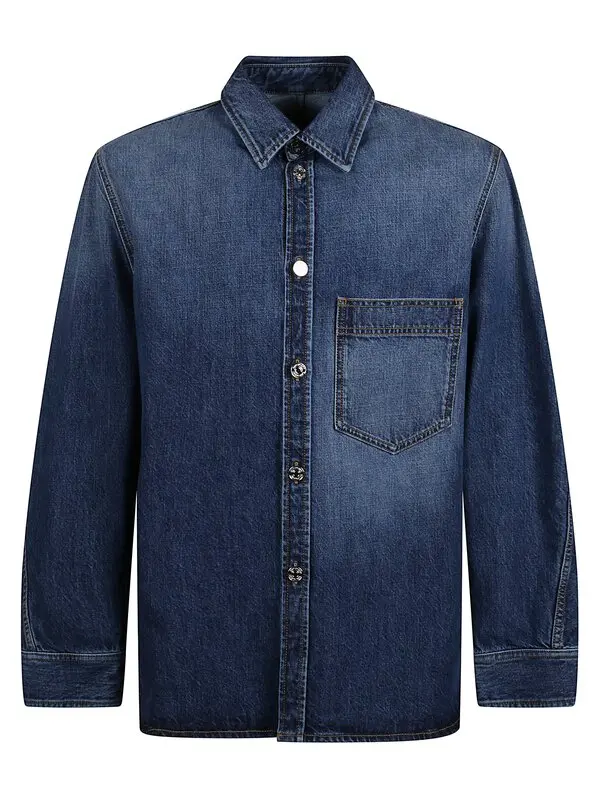 Givenchy Denim Button-front Shirt - Navy