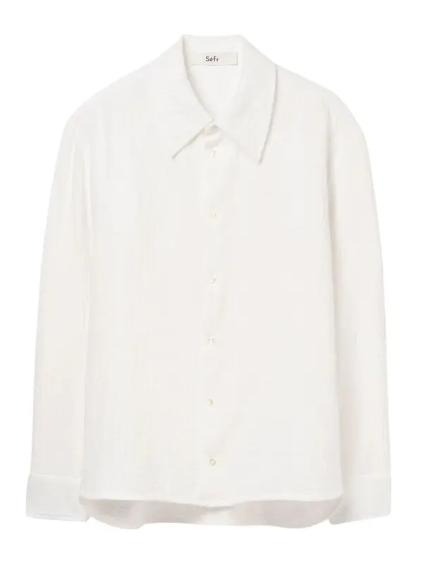 Séfr Textured Button-front Shirt - White