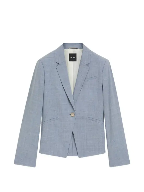 BOSS BLACK Slim-fit Melange Virgin Wool Blazer