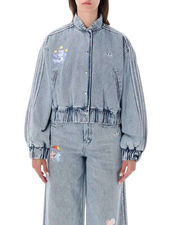 ADIDAS ORIGINALS Relaxed Fit Embroidered Denim Jacket - Blu