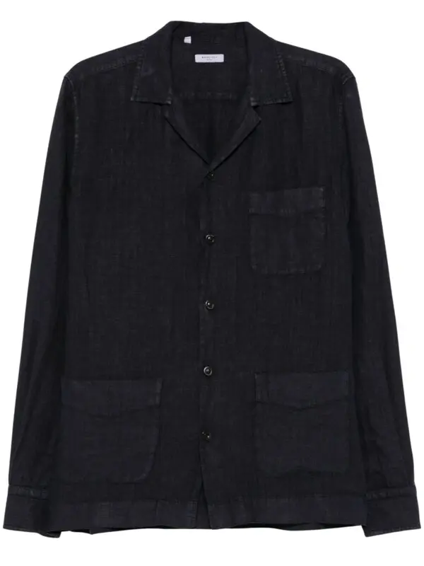 Boglioli Classic Lightweight Linen Shirt For Perfect For P26 Season - Navy