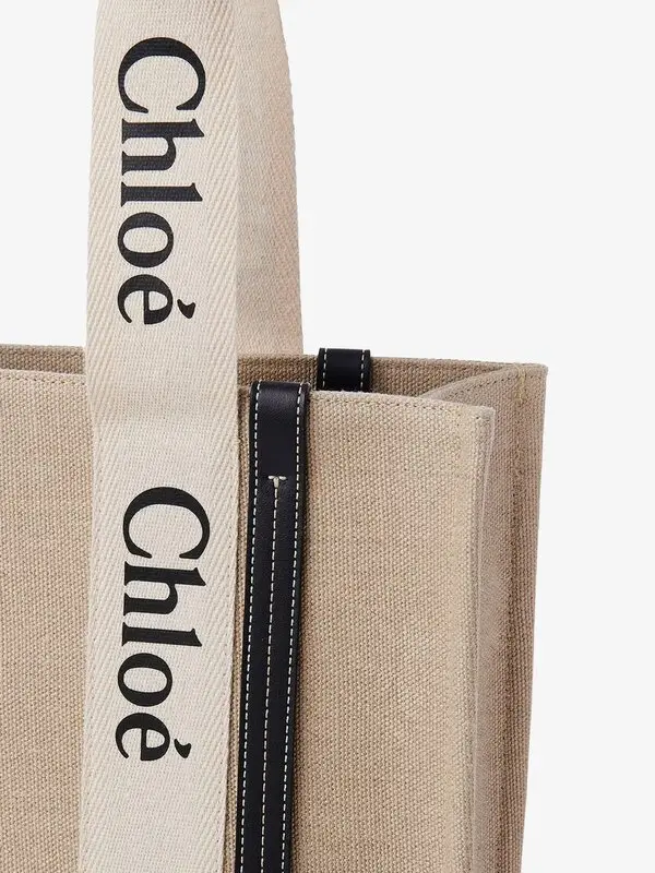 Chloé Woody Linen Shoulder Bag - Multicolor