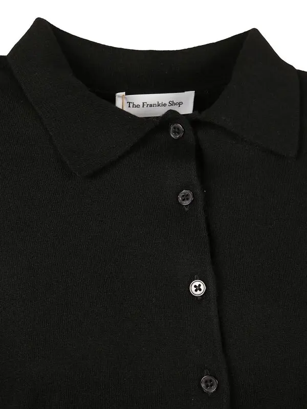 THE FRANKIE SHOP Croydon Wool Blend Polo Shirt - Black