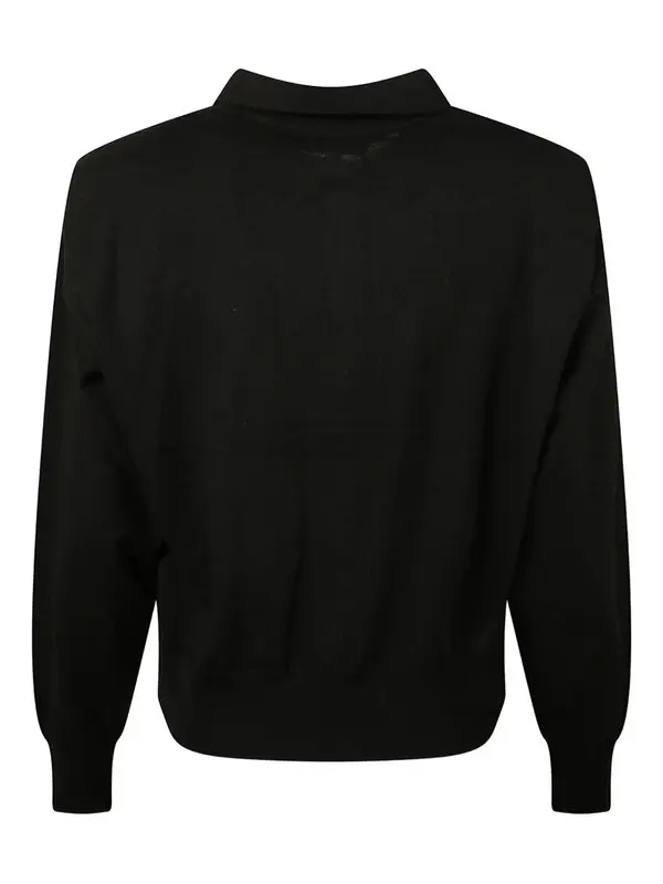 THE FRANKIE SHOP Croydon Wool Blend Polo Shirt - Black