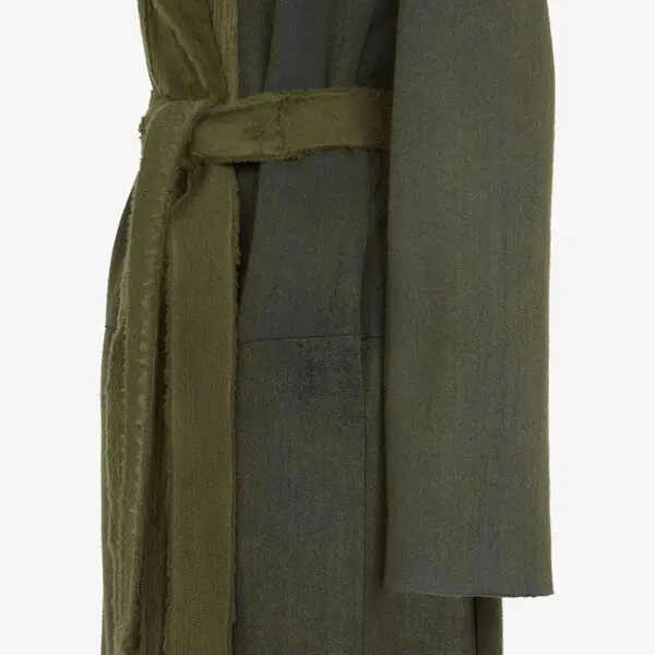 Fendi Long Wrap Coat With Peak Lapel And Belted Detail