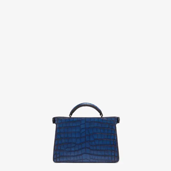 Fendi Peekaboo Iseeu Xcross Bag In Crocodile - Blue