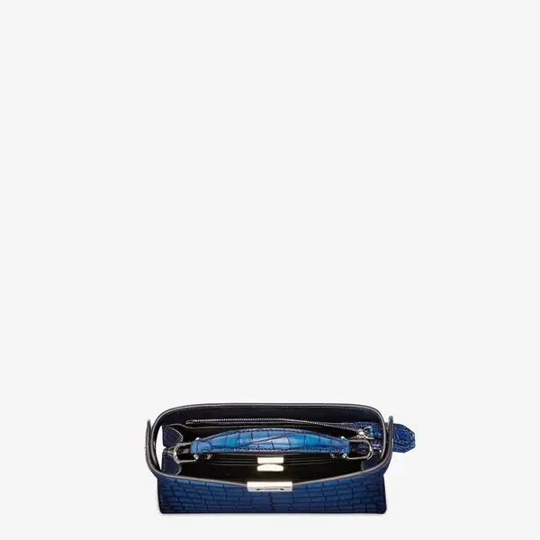 Fendi Peekaboo Iseeu Xcross Bag In Crocodile - Blue