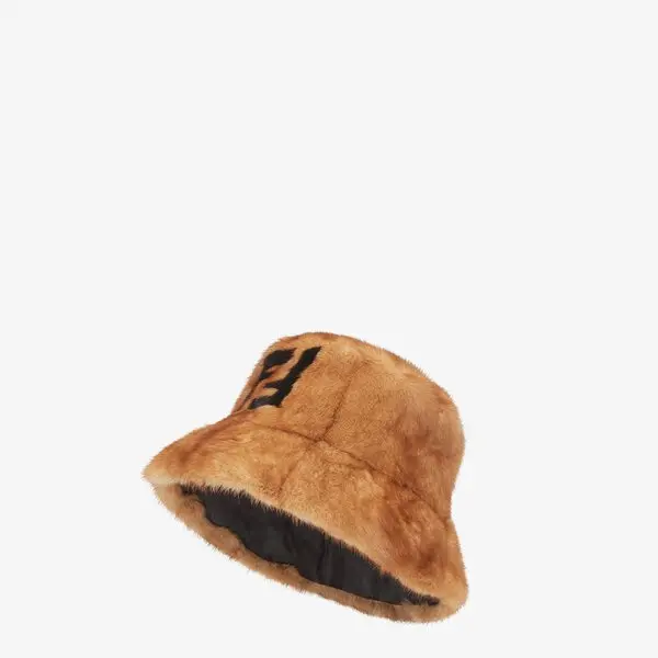 Fendi Reversible Wide-brimmed Fur Bucket Hat - Brown