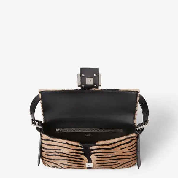 Fendi Baguette® Tiger Print Pony-effect Calfskin Bag - Brown
