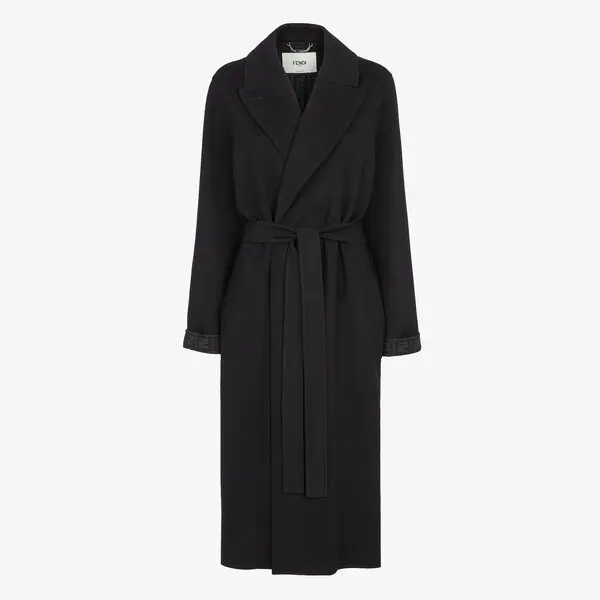 Fendi Double-sided Wool Midi Coat - Black