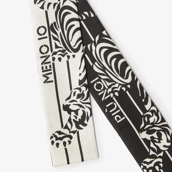 Fendi Wrappy Silk Scarf With Tiger And Lettering Motif