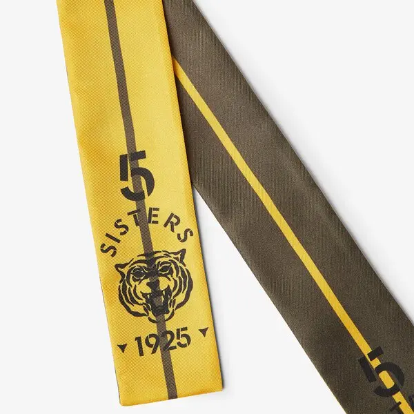 Fendi Wrappy Silk Scarf With 5 Sisters Motif