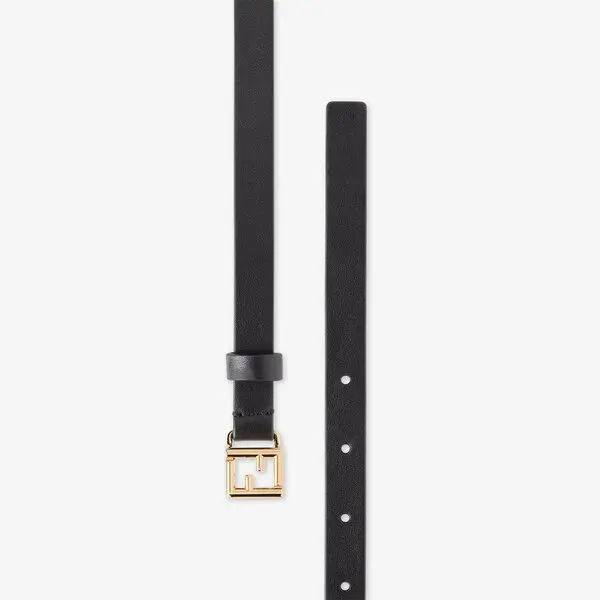Fendi Ff Buckle Leather Belt - Black