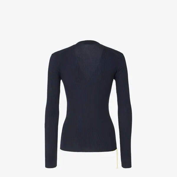 Fendi Long-sleeve Ribbed Wool V-neck Jumper
