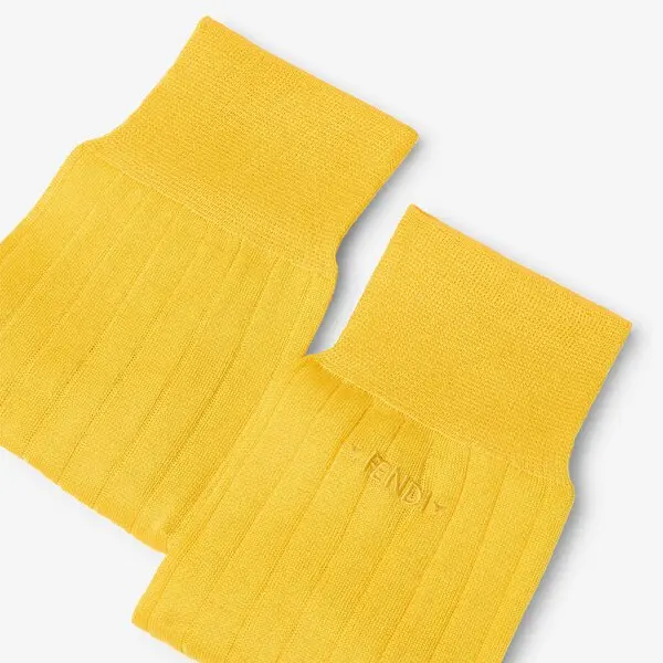 Fendi Ribbed Cotton Socks