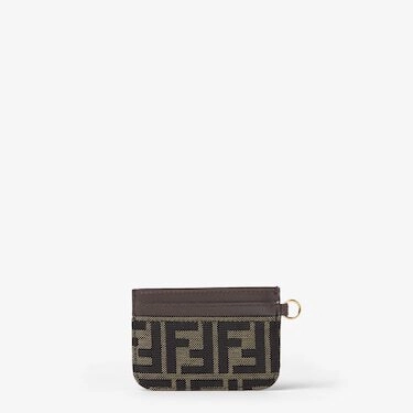 Fendi Ff Jacquard Card Case - Brown