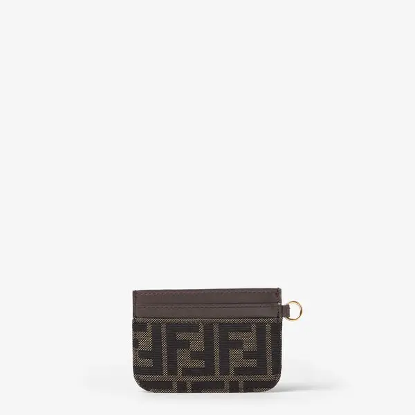 Fendi Ff Jacquard Card Case - Brown