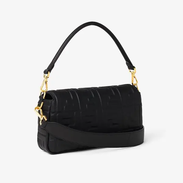 Fendi Baguette Bag In Nappa Leather With Embossed Ff Motif